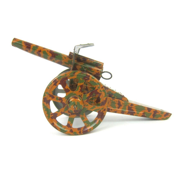 Toys | Vintage Tin Litho Toy Spring Loaded Camo Cannon Camouflaged ...